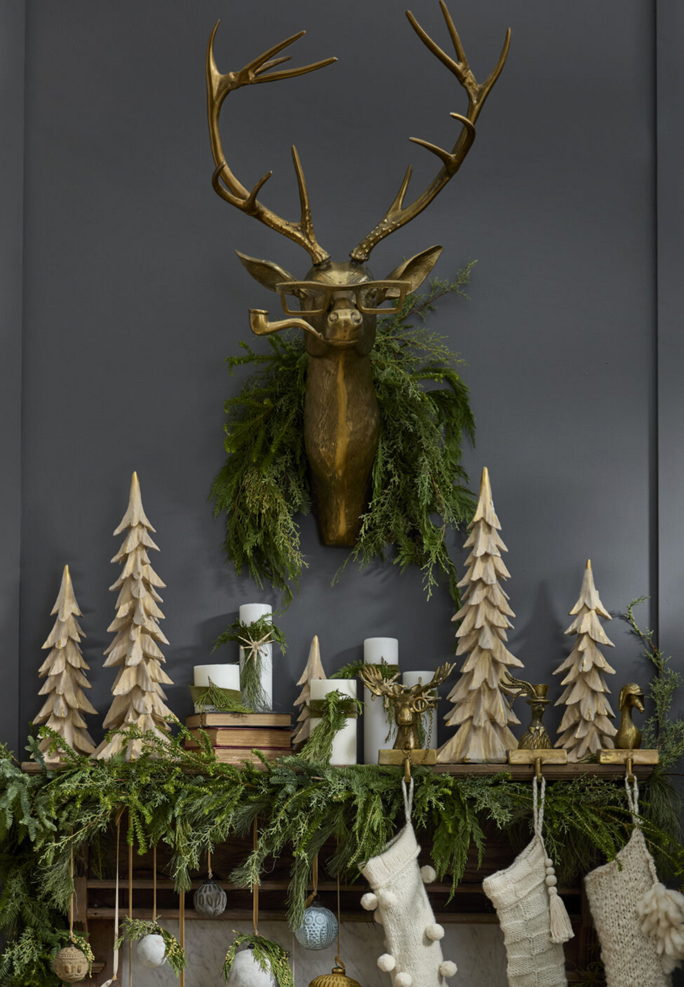 Eric and Eloise Collection - Stag Smoking Pipe Bronzed Hanging Wall ...